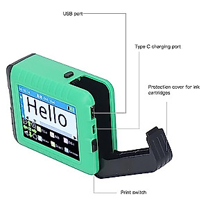 Hilitand Handheld Printer Multifunction Colour Inkjet Printer 3.5in Display QR Code Printer Portable Inkjet Printer