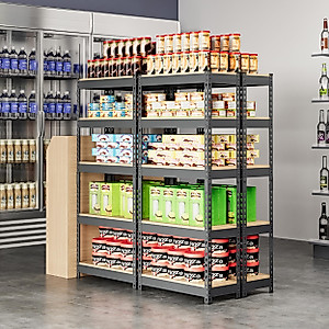 Topeakmart 5-Tier Utility Shelves, Metal Storage Shelves, Adjustable Shelving Units, Boltless Assembly, Garage Shelves Shed Shelving for Warehouse Garage Shed Basement- Dark Gray, 27.5 x 12x 60 Inch