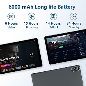 ECOPAD 10.1 inch Android 13 Tablet PC, 6GB RAM 64GB ROM 512GB Expand,Quad-Core Tablets,IPS HD Touch Screen and Dual Speakers,Google Certificated Wi-Fi Tablets,Dual Camera,6000mAh (Gray)