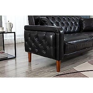 Black PU Waiting Room Chairs Sofa Conference Room Chairs, Office Reception Chairs Waiting Room Bench Guest Chairs, Office Guest Chairs Side Reception Chairs Sofa for Breakroom/Lobby/Events/Church