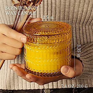 Hidden Label Wild Warm Vanilla Scented Candles, Crackling Wood Wick Soy Candles, Muse Collection 7.4oz Glass Jar Decorative Candles, Candles Gifts for Women