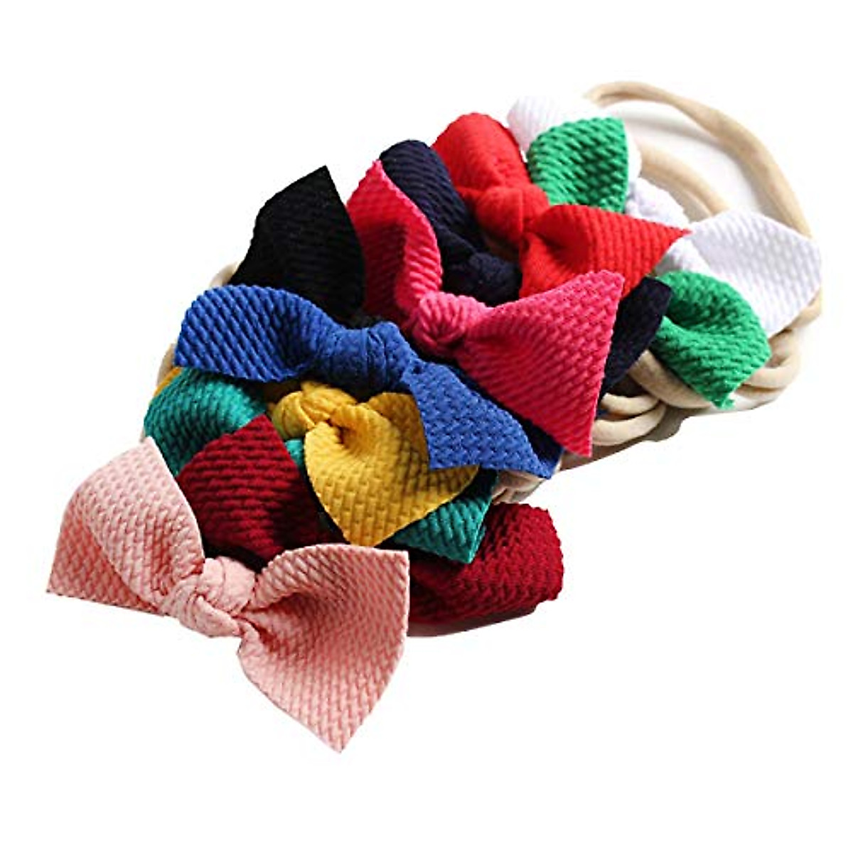 CellElection 30PCS Baby Nylon Headbands 3.75Inch Hair Bows Soft Nylon Hair Bands Hair Accessories for Baby Girls Newborns Infants Toddlers