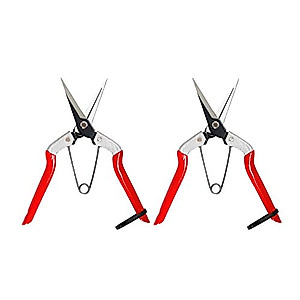 GARTOL Micro-Tip Pruning Shears, Hand Pruner Snips Florist Garden Scissors with Silicone Protective Sleeve, Perfect for Cutting Buds, Flowers, Vegetables and Picking Fruit, Trimming Plants(2 Pack)