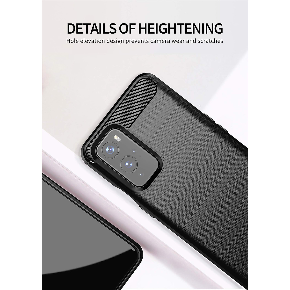 Oneplus 9 case,1+ 9 case with HD Screen Protector,M MAIKEZI Soft TPU Slim Fashion Non-Slip Protective Phone Case Cover for Oneplus 9/1+ 9 (Black Brushed TPU)