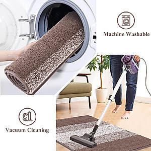 Vaukki Indoor Doormat Entryway Door Rug, Non Slip Absorbent Mud Trapper Mat Inside Floor Mat, Washable Small Door Carpet for Entryway (24''x36'', Coffee)
