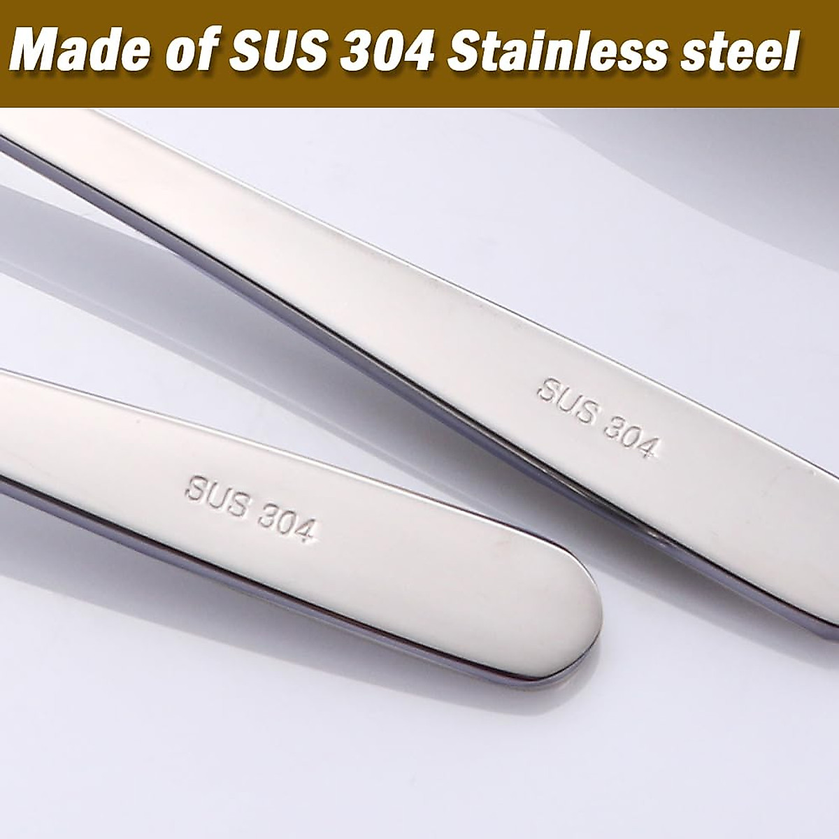 Txhlyx Serving Spoons,SUS 304 Stainless Steel Serving Spoons,Dishwasher Safe 8.5 x 2.5 inches (Set of 2)