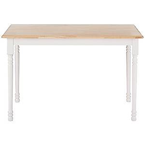 Coaster Damen Rectangle Dining Table Natural Brown and White