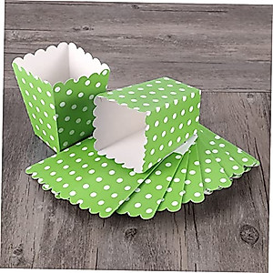 SAFIGLE 48 Pcs Popcorn Boxes Paper Snack Boxes Popcorn Holder Party Decoration Supplies Green European and American Container Popcorn Boxes Dot Design Snack Box Party Popcorn Cups