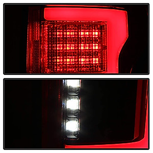 ACANII - For 2015 2016 2017 Ford F150 Truck w/Blind Spot Sensor Red Clear Full LED Light Tube Tail Lights Brake Lamps