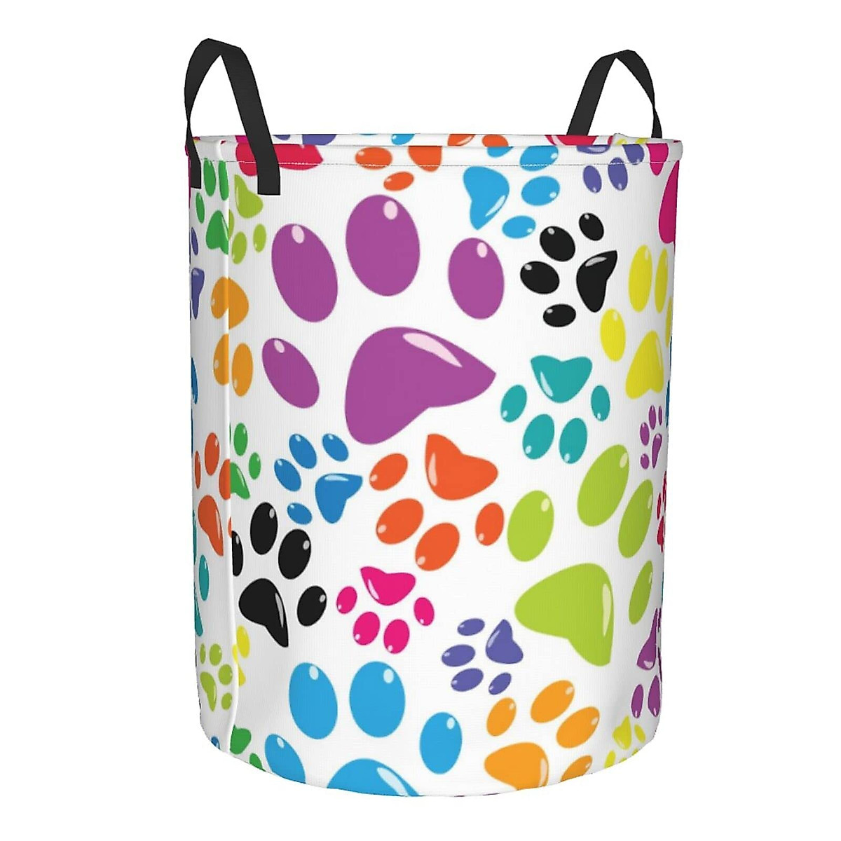 Laundry Basket Dog Paw Print Collapsible Laundry Hamper Lightweight Storage Bin for Bedroom Bathroom Toys Organizer Nursery Medium