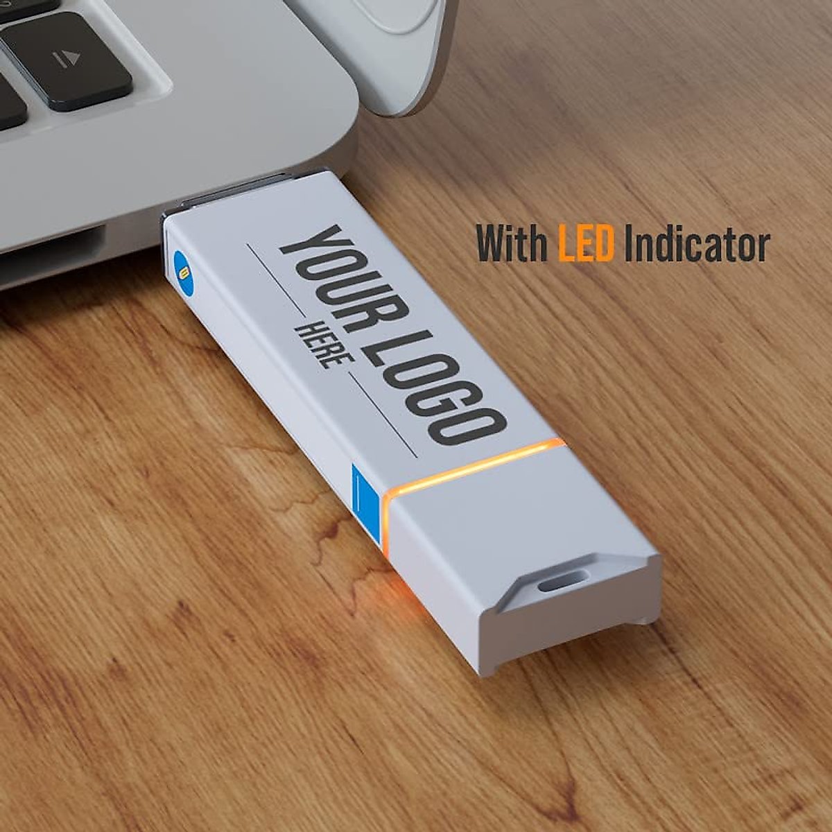 Customized USB Flash Drive Personalized Memory Stick with Writable Labels Logo Printed Jump Drive 8GB 100 PACK