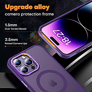 KISEN for iPhone 14 Pro Case Magnetic Compatible with MagSafe Slim Translucent Matte Phone Case Cover 6.1 inch, Deep Purple
