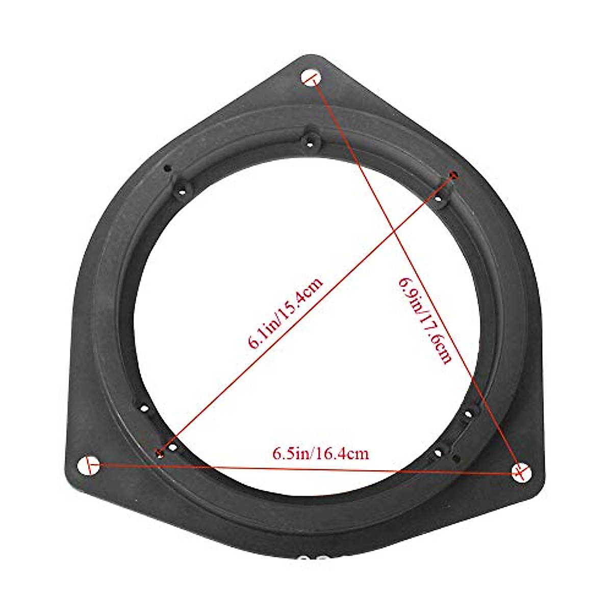 Orgrimmar 2 Pcs 6.5" Plastic Car Speaker Spacers Adapter Black Mounting Spacer Adaptor Ring for Toyota/Crown/Reiz/BYD F3