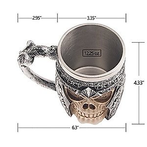 EightHD Stainless Steel Skull Mug 3D Design Cup