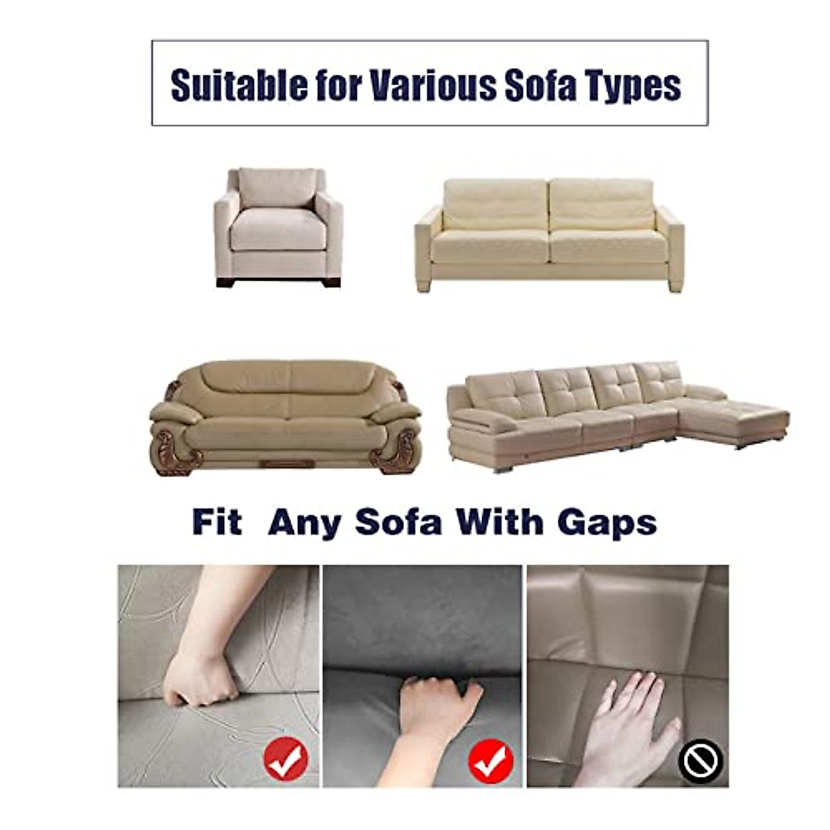 DuANgu 1 2 3 4 Seater Sofa Cover Stretch Sofa Slipcovers Stylish Machine Washable Furniture Protector for Living Room -Blue-4 Seater(235-300cm)