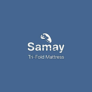 SAMAY 6 Inch Tri Folding Mattress with Washable Cover - Includes Waterproof Mattress Liner