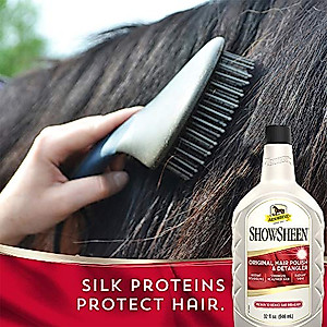 Absorbine ShowSheen Hair Polish & Detangler for Mane, Tail & Coat, Healthy Hair Growth & Radiant Shine, 32oz Refill Bottle