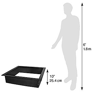 Blue Sky Outdoor Living PCFF3636 36" Fire Ring with Porcelain Coated Finish Self-Assembled Square Bonfire Liner, Black