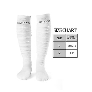 QEES Football Socks,White Soccer Socks,Scrunch Socks Football,Long Football Gear Athletic Socks For Adults Men Women.Football Accessories .Large