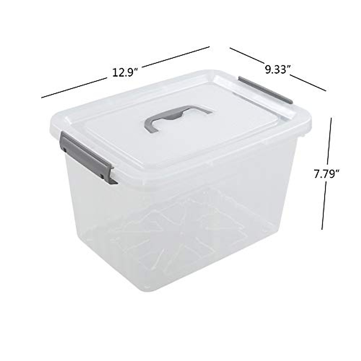 Jekiyo Clear Plastic Storage Bin, 12 Quart Latching Box with Lid, 1 Pack