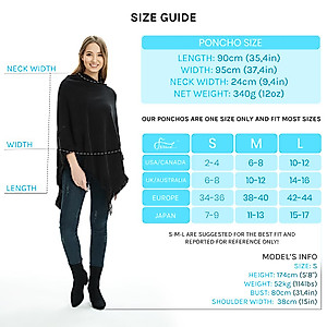 Ferand Ladies' Hooded Cape with Fringed Hem, Crochet Poncho Knitting Patterns for Women, One Size, Light Green