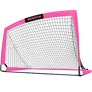 WEKEFON Soccer Goal 5' x 3.1', Pink, Portable for Backyard Games & Training, 1 Pack