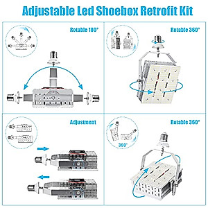 240W LED Parking Lot Retrofit Kit 34800LM ETL DLC Replace 1000W MH HPS HID Shoebox LED Retrofit Lights AC100-277V 5000K E39 Base for Outdoor Tennis Court Canopy Flood Street Area Lighting Fixture