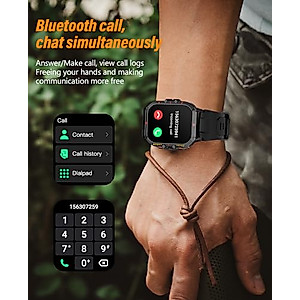 EarlySincere Smart Watch, 1.96''HD Full Touch Screen Bluetooth Call Outdoor Sports Watches with Waterproof Dust-Proof, Activity Fitness Tracker Blood Oxygen Sleep Monitor Pedometer for iOS Android