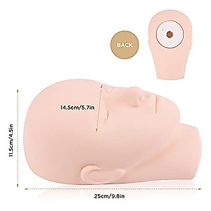 LASHVIEW Lash Mannequin Head, Practice Training Head,Make Up and Lash Extention,Cosmetology Doll Face Head,Soft-Touch Rubber Practice Head,Easy to Clean by Skincare Essential Oil.