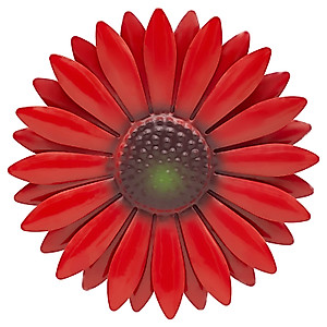 EASICUTI Red Sunflower Metal Flowers Wall Decor Metal Wall Art Decorations Hanging For Indoor Outdoor Home Bathroom Kitchen Room Bedroom Living Room Garden Patio Porch 6 Inch