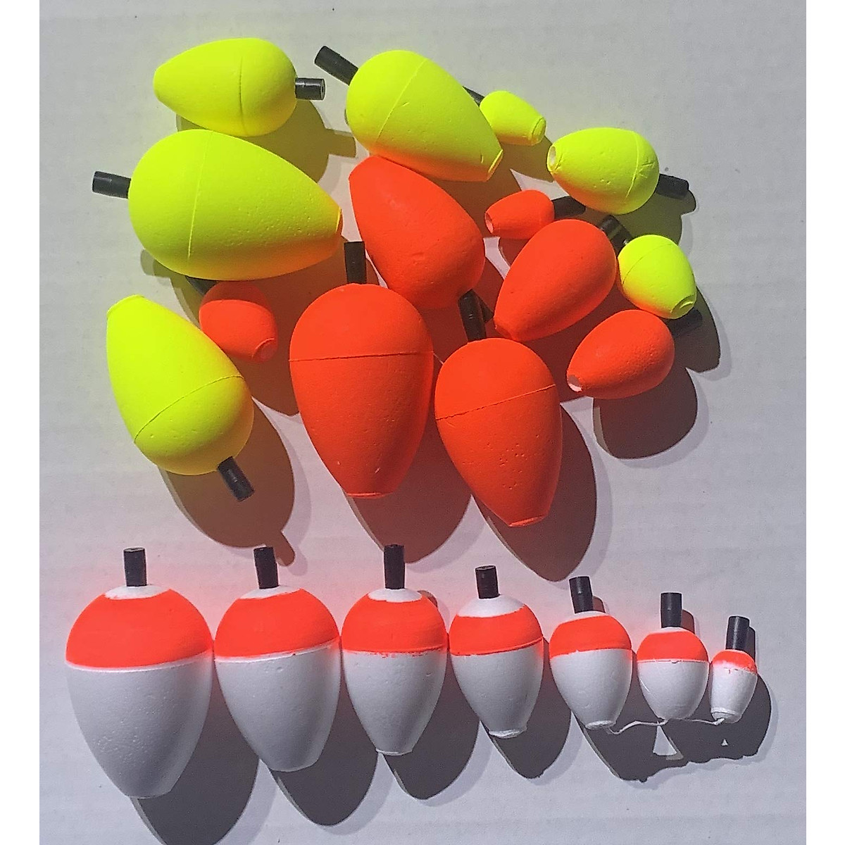 Comal Tackle Pear Floats Many Sizes .75" to 2.25" Quantity 25 Red, Yellow & Red/White (Red, 1.25)