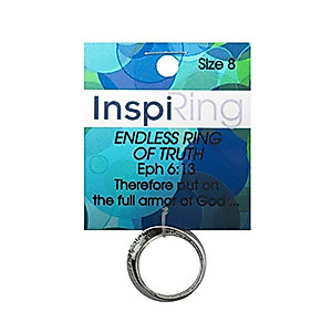 Ephesians 6:13 Silver Plated Women's Double Mobius Ring Size 8