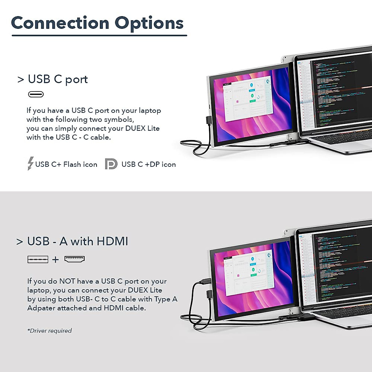 Mobile Pixels DUEX Lite 12.5" 16:9 Full HD Portable Laptop LCD Monitor, Cool White