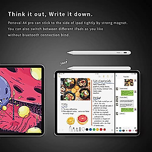 Penoval Stylus Pen for iPad Pencil Tilt Sensitivity Active Stylus Pens, Palm Rejection Pen, A4 Pro Black, Compatible with iPad Pro 11/12.9, iPad Air 4, iPad Series(2018-2021)