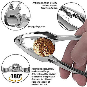 YGAOHF Crab Crackers and Tools, 12 Pcs Professional Seafood Tools Set includes 3 Crab Crackers, 3 Lobster Shellers, 3 Crab Leg Forks/Picks, 3 Disposable Lobster Bibs and Storage Bag, Dishwasher Safe