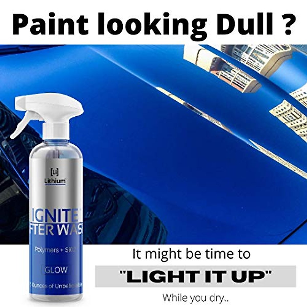 Lithium Ignite After Wash Conditions and Shines Surfaces as You Dry. Streak-Free Hydrophobic Formula adds Lubrication to Stop Micro Scratching While Sealing and Making Surfaces pop with Color.