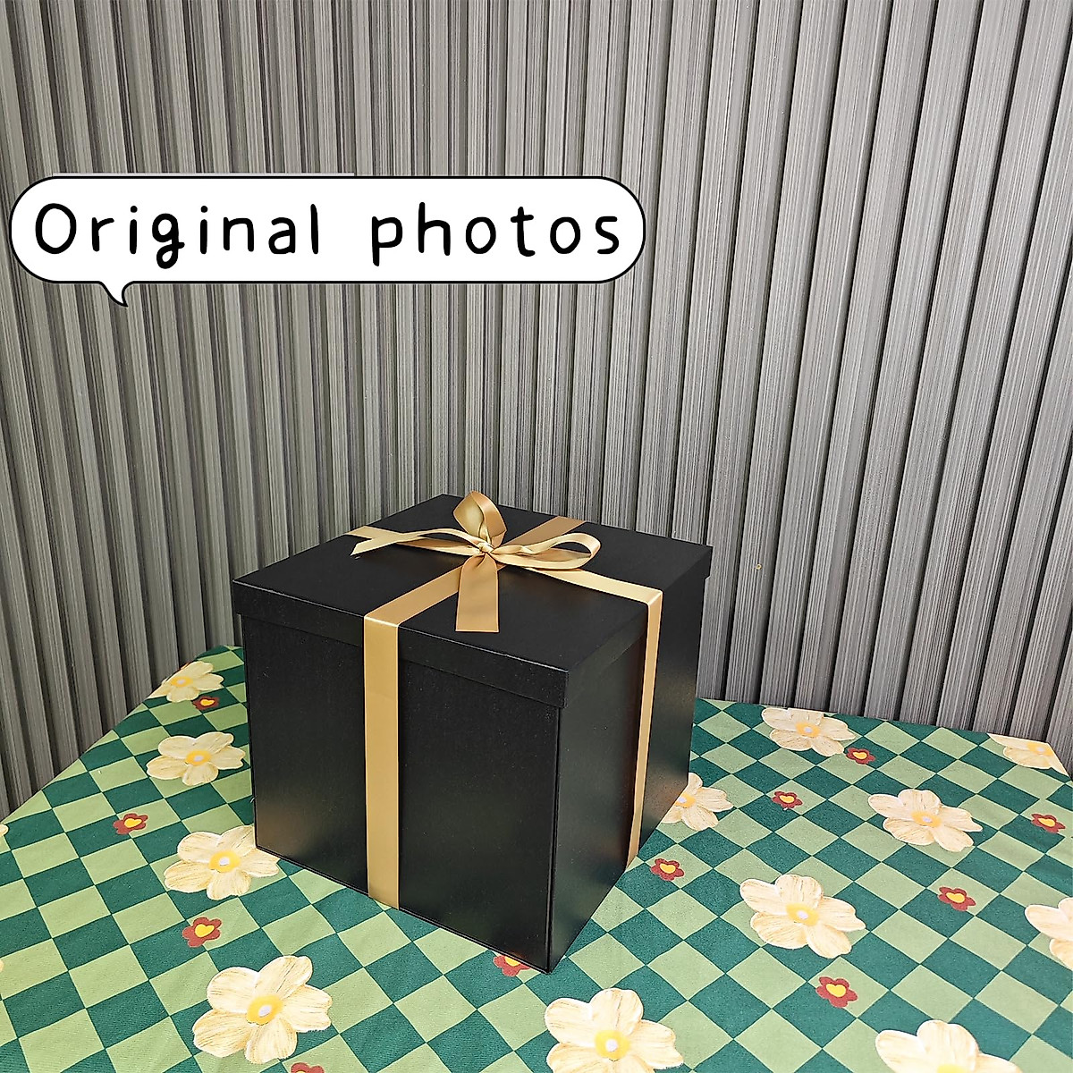 YINUOYOUJIA Gold Gift Box with Lids for Presents, 10pcs 8x8x4 Inches Bridesmaid and Groomsmen Proposal Boxes Gold with Ribbons and Textures for Birthdays, Wedding, Anniversary, Valentines