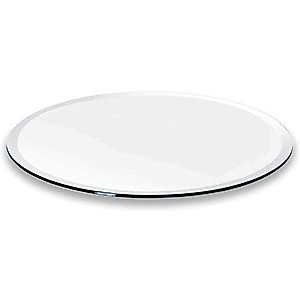 All Safe Glass 18" Round Tempered Glass Table Top 1/2" Thick Bevel Edge - Clear