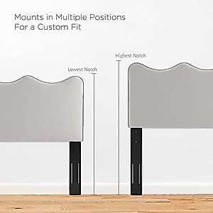 Modway Athena Performance Velvet Headboard, Full/Queen, Light Gray