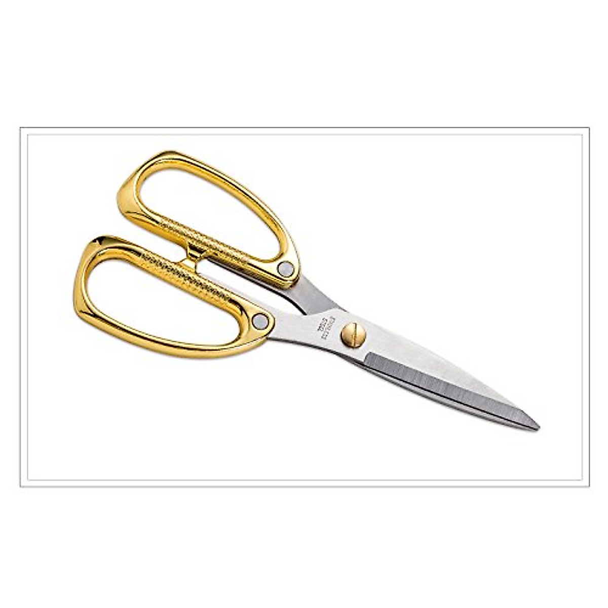 Premium Handle Utility all Purpose Golden Scissors, Gold Kitchen Shears or Ribbon Cutting Scissors- Household Stainless Steel Golden Scissors - Multi-Purpose Stainless Steel Sharp Blades (8 inch)