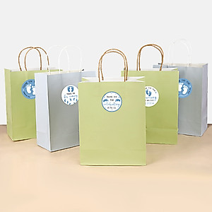 80 Thank You Baby Shower Stickers, Thank You Stickers Baby Shower Boy, Blue Feet Baby Shower Stickers, Footprint Theme Baby Shower Favor Thank You Labels(2 Inch)