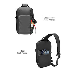 tomtoc 14-inch Compact EDC Sling Bag, Minimalist Chest Shoulder Backpack Crossbody Bag for up to 14-inch MacBook Pro M1/M2 A2779 A2442, Water-resistant, Lightweight Daypack for Travel, Work, Sport