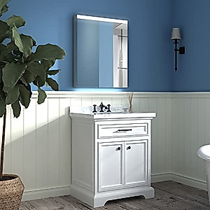 ES-DIY 24''x 30''LED Lighted Bathroom Medicine Cabinet with Mirror,Surface Lighted Medicine Cabinet,Dimmable,Adjustable Shelves,Intelligent Switch Medicine Cabinet, Aluminum Frame,Hinge On Right Side