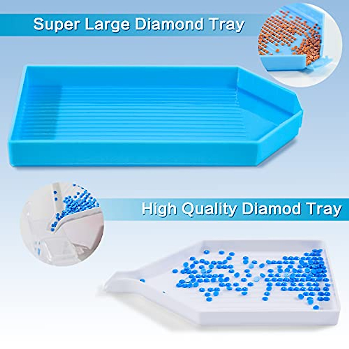Suptikes Diamond Painting Accessories,Diamond Painting Tools with Cute Blue Roller and Diamond Embroidery Box for DIY Diamond Painting Art