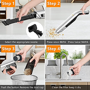 Handheld Car Vacuum - 2 Speeds Suction 15KPA Handheld Vacuum Cleaner, Rechargeable Comfortable Car Vacuum Cordless for Home and Car Cleaning…