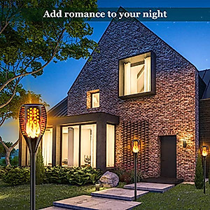 Balight Solar Torch Lights, 96 LED Waterproof Flickering Flames Solar Lights Outdoor Landscape Decoration Lighting Dusk to Dawn Auto On/Off Security Torch Light for Patio Garden Yard Driveway