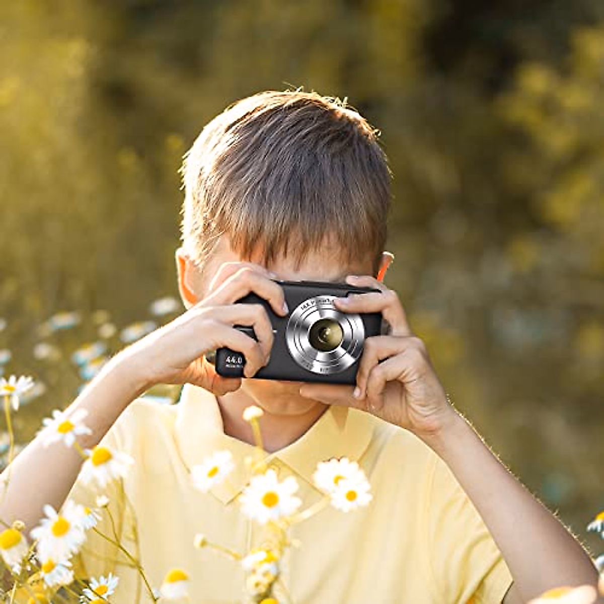 Digital Camera 1080P 44MP Digital Point and Shoot Camera Kids Camera with 32GB Memory Card,16X Zoom for Children Boys Girls Students, Black