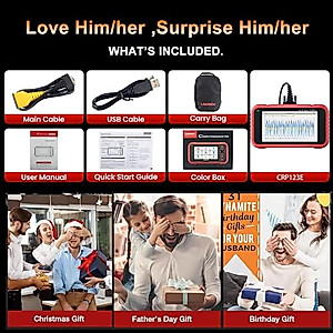 LAUNCH OBD2 Scanner CRP123E Elite, Lifetime Free WiFi Update Scan Tool, FCA Autoauth, SAS Calibration/Throttle Reset/Oil Reset Diagnostic Scanner, Multi Systems Car Scanner, Battery Test, Auto VIN