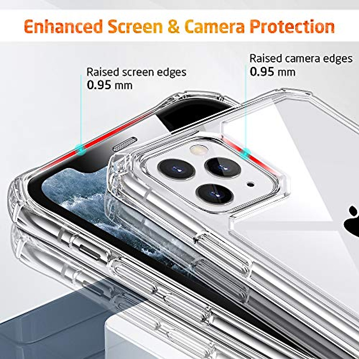 ESR Air Armor Case for iPhone 11 Pro Max Case, [Shock-Absorbing] [Scratch-Resistant] [Military Grade Protection] Hard PC + Flexible TPU Frame, for The iPhone 11 Pro Max (2019 Release), Clear