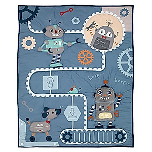 Bedtime Originals Robbie Robot 3-Piece Crib Bedding Set, Blue